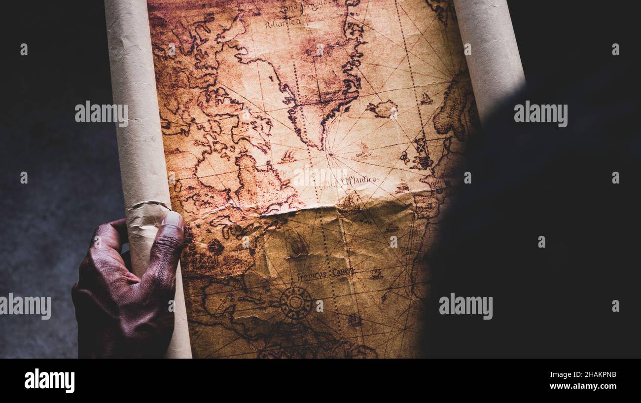 Close up of a very old map Stock Photo - Alamy