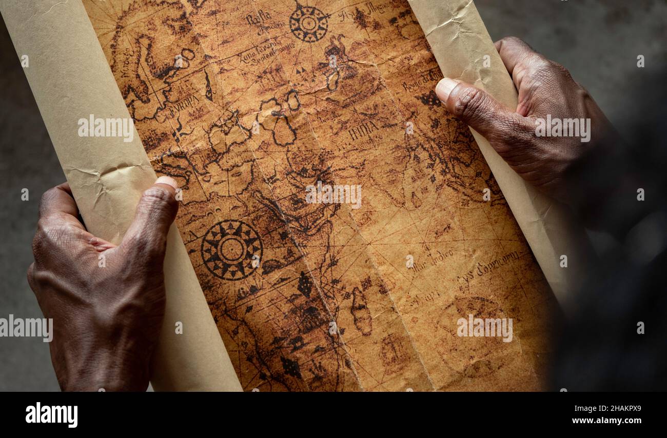 Close up of a very old map Stock Photo - Alamy
