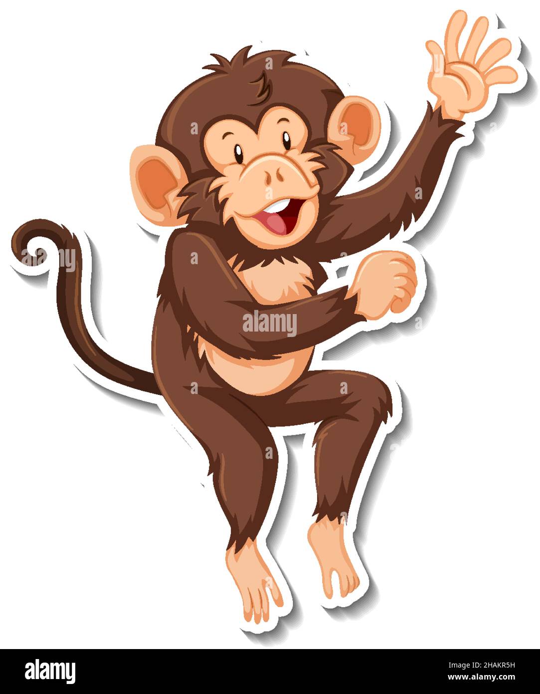 Monkey dancing animal cartoon sticker illustration Stock Vector Image ...