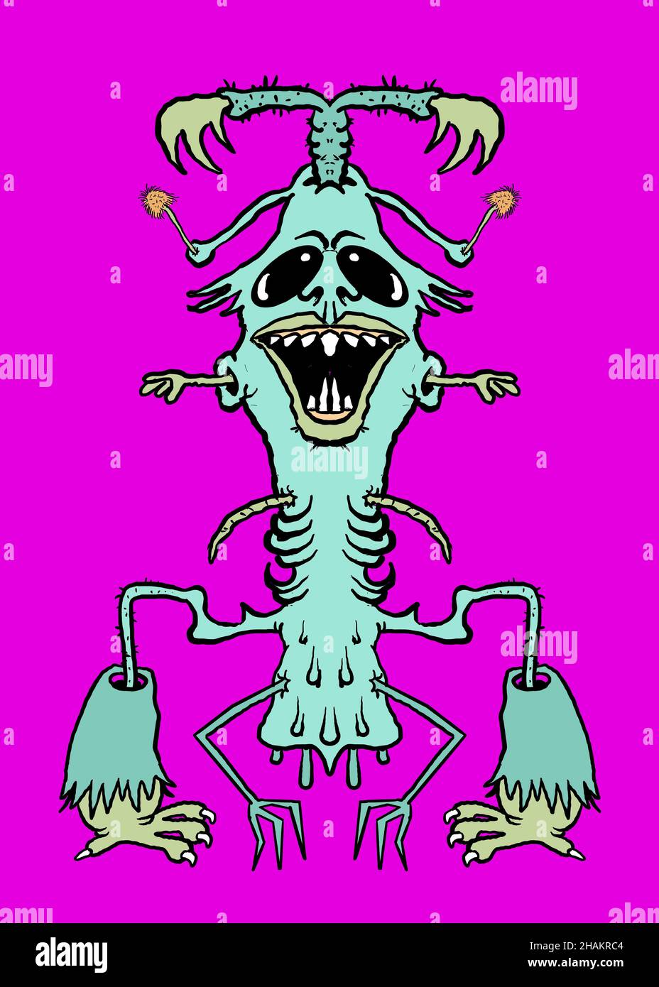 Monster illustration cartoon design colorful Stock Photo - Alamy