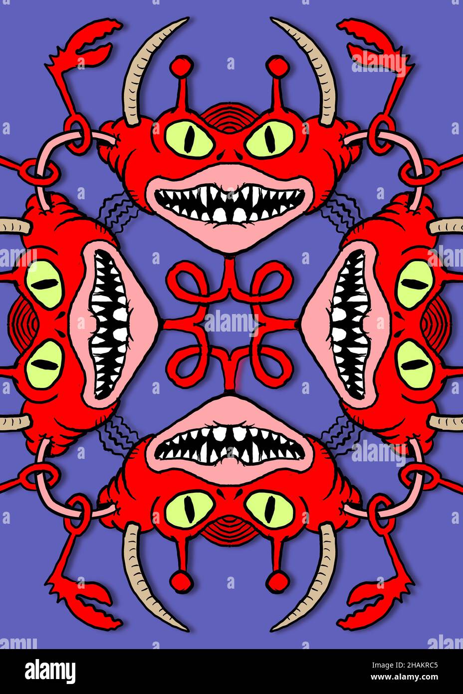Monster illustration cartoon design colorful Stock Photo - Alamy