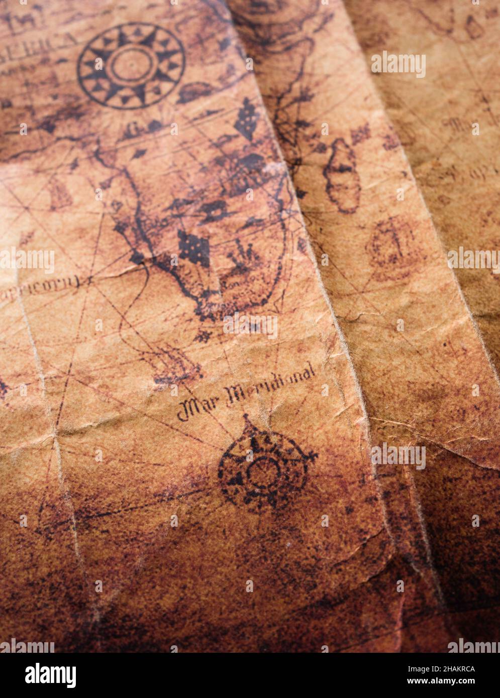 Close up of a very old map Stock Photo - Alamy
