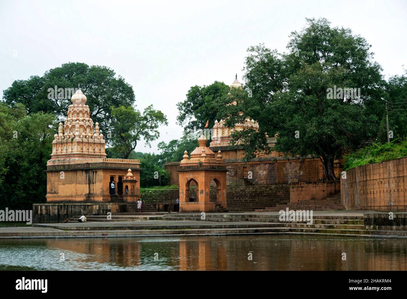 Shiva Temple on Krishna river at Menawali ghat Stock Photo - Alamy