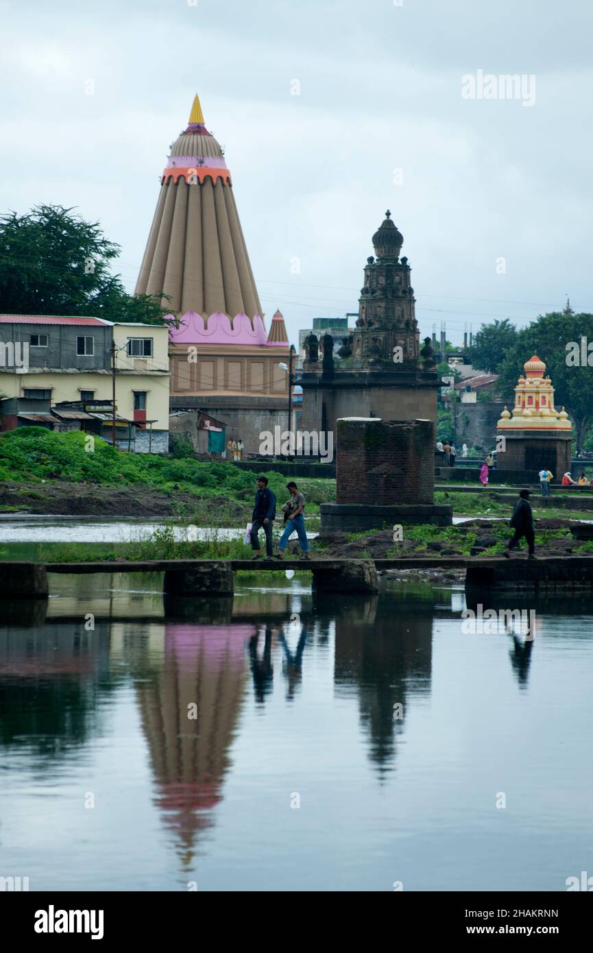 Temples and Ghat on river Krishna at Wai Stock Photo - Alamy