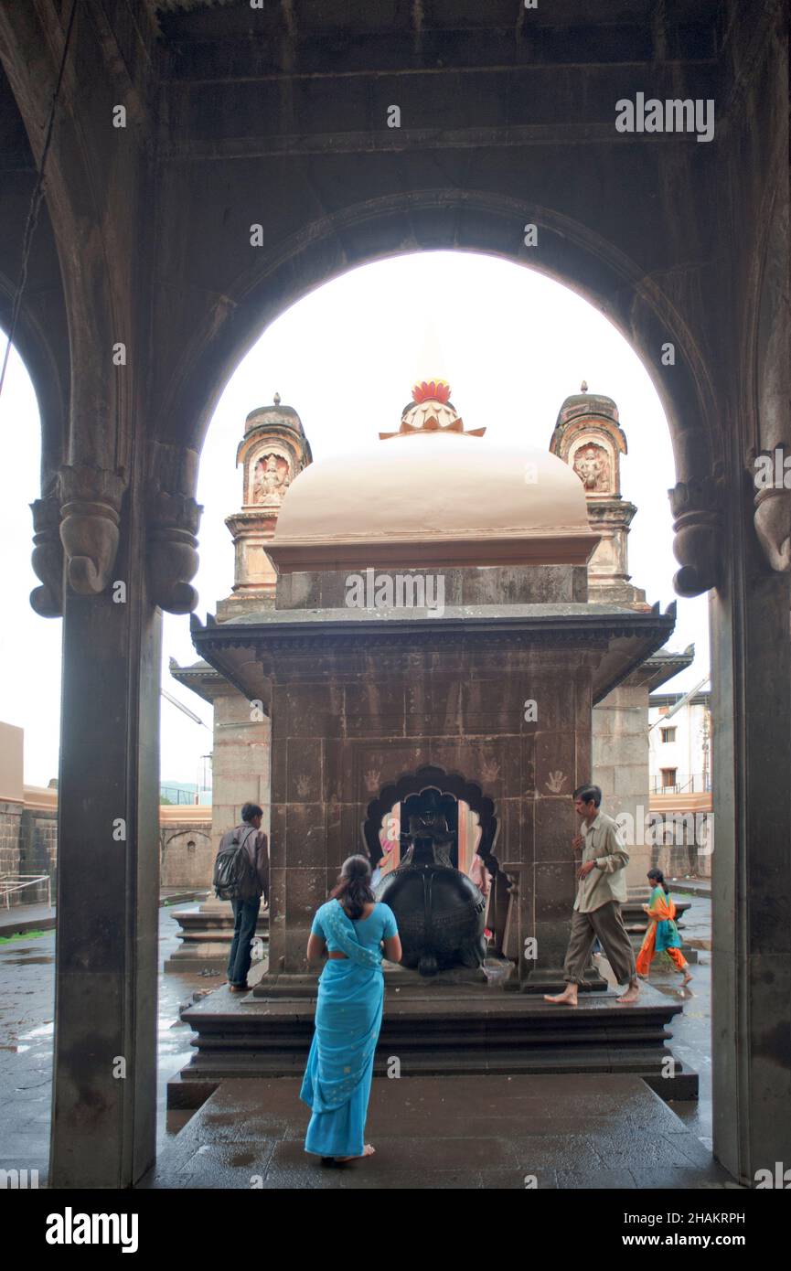 Statue of a Nandi(Bull) religious symbol in small shrine Stock Photo ...