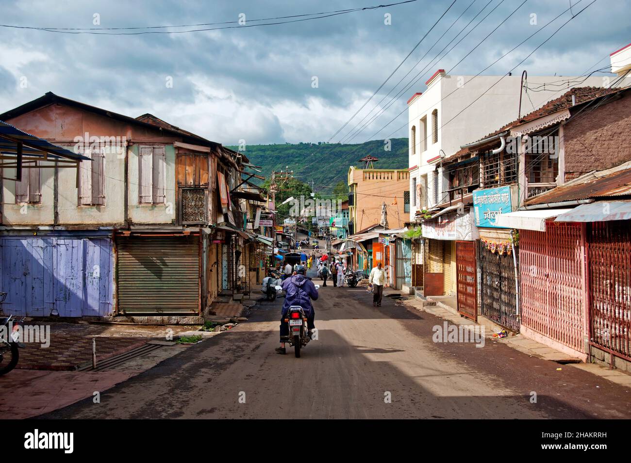 Dharmapuri Peth road in morning light but in monsoon season Stock Photo ...