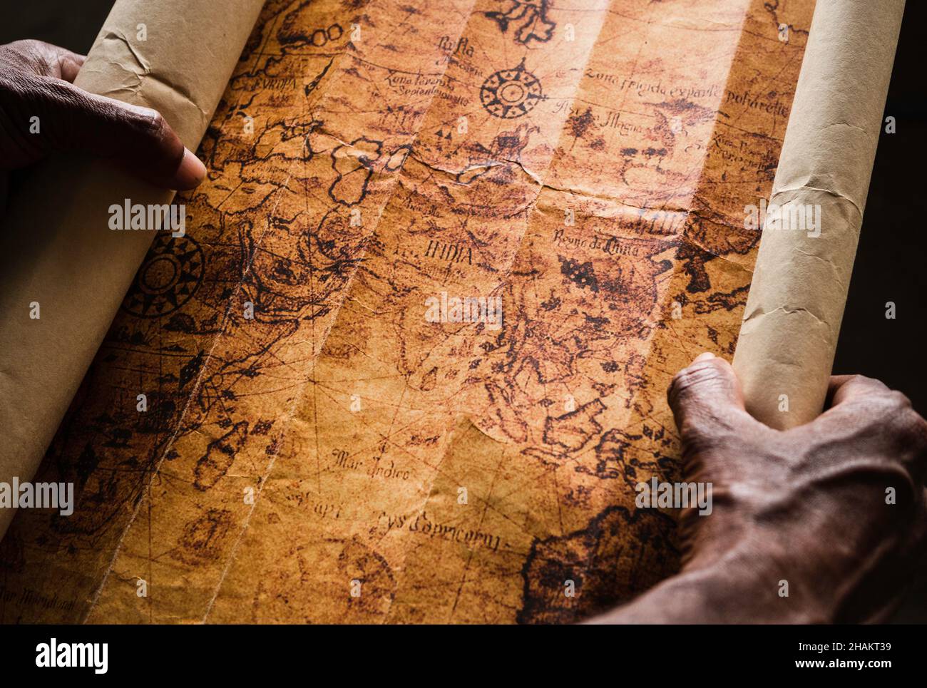 Close up of a very old map Stock Photo - Alamy