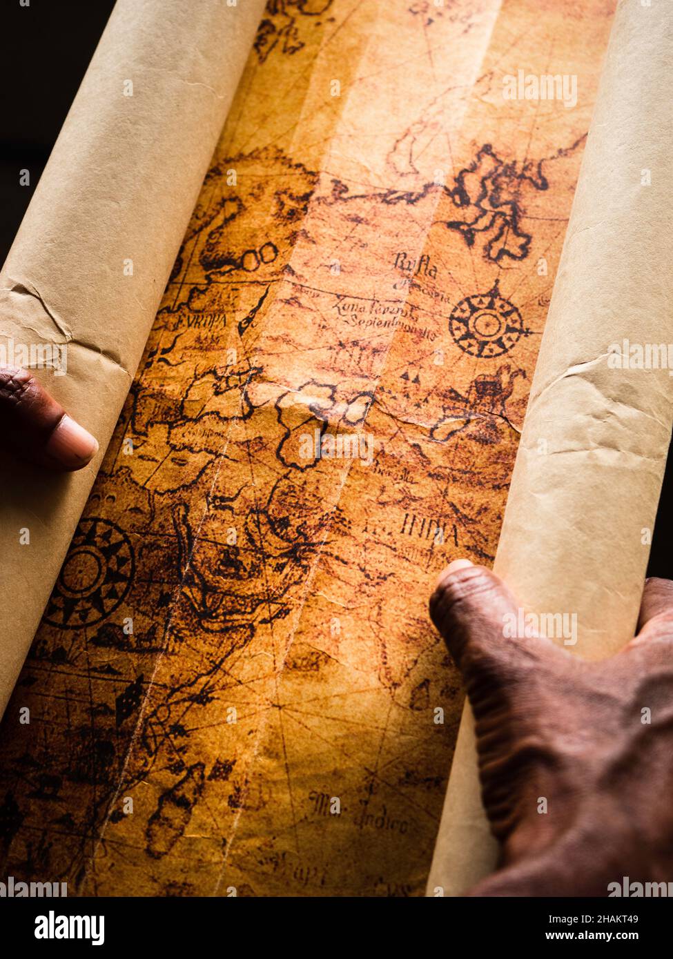 Close up of a very old map Stock Photo - Alamy