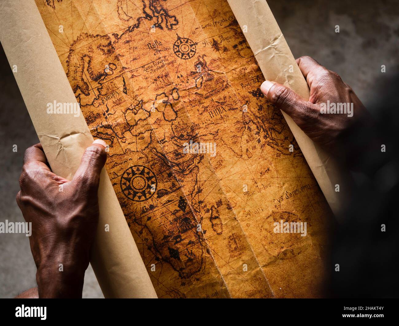 Close up of a very old map Stock Photo - Alamy