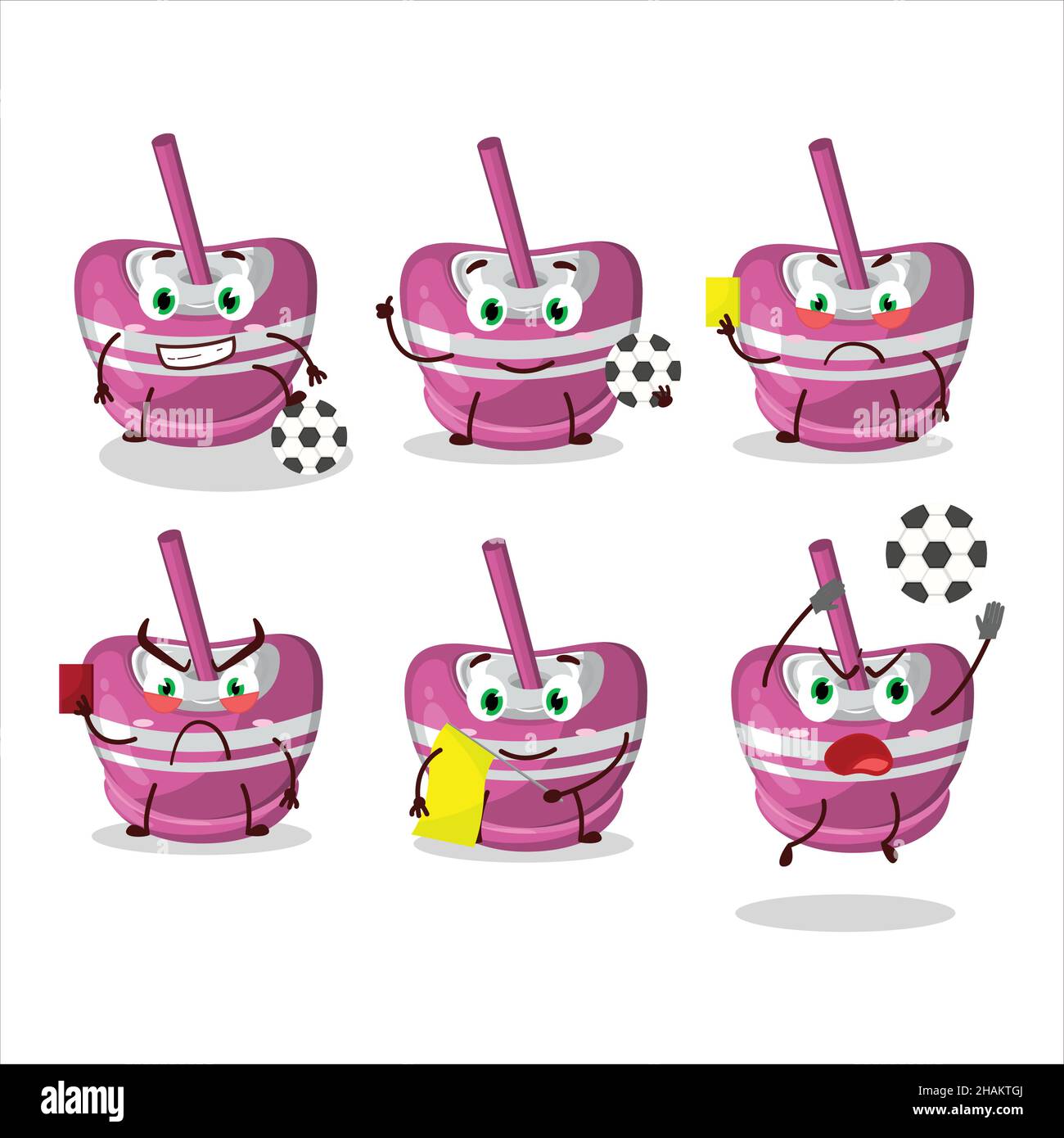 Pink sugar candy cartoon character working as a Football referee ...
