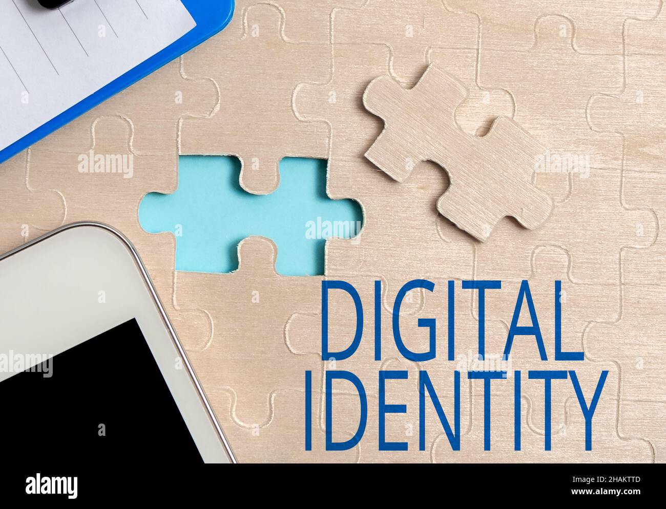 Conceptual display Digital Identity. Concept meaning information on ...