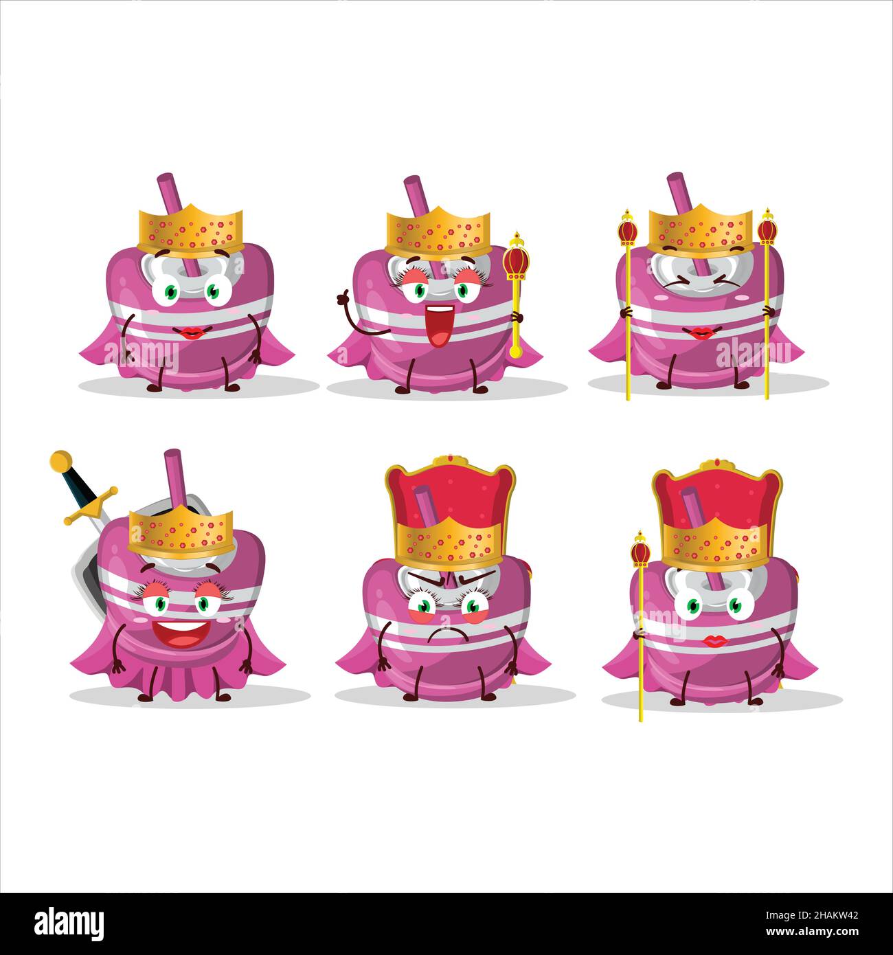 Queen and her magic clothes cartoon of pink sugar candy wearing tiara ...