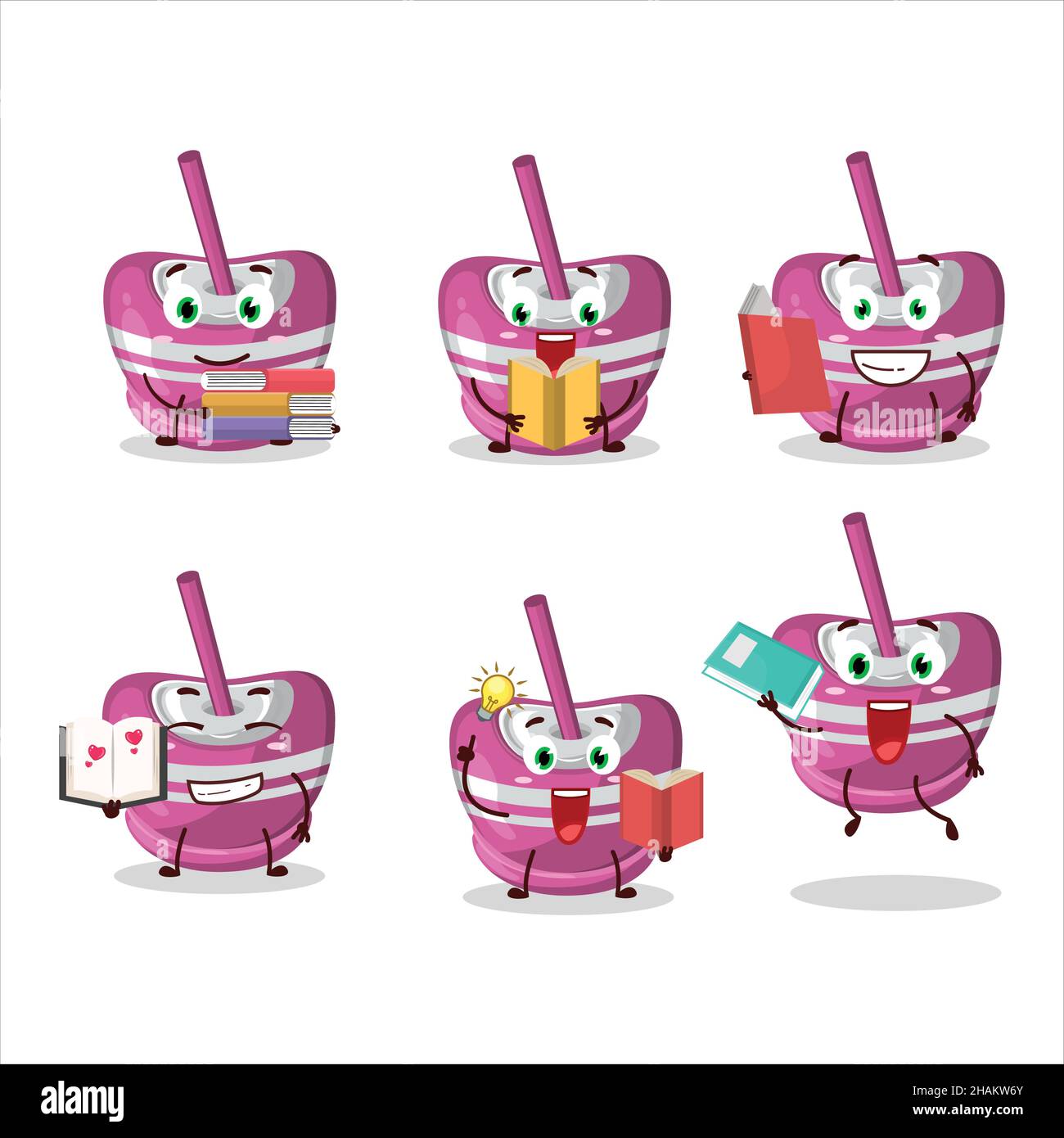 A picture of pink sugar candy cartoon character concept reading an ...
