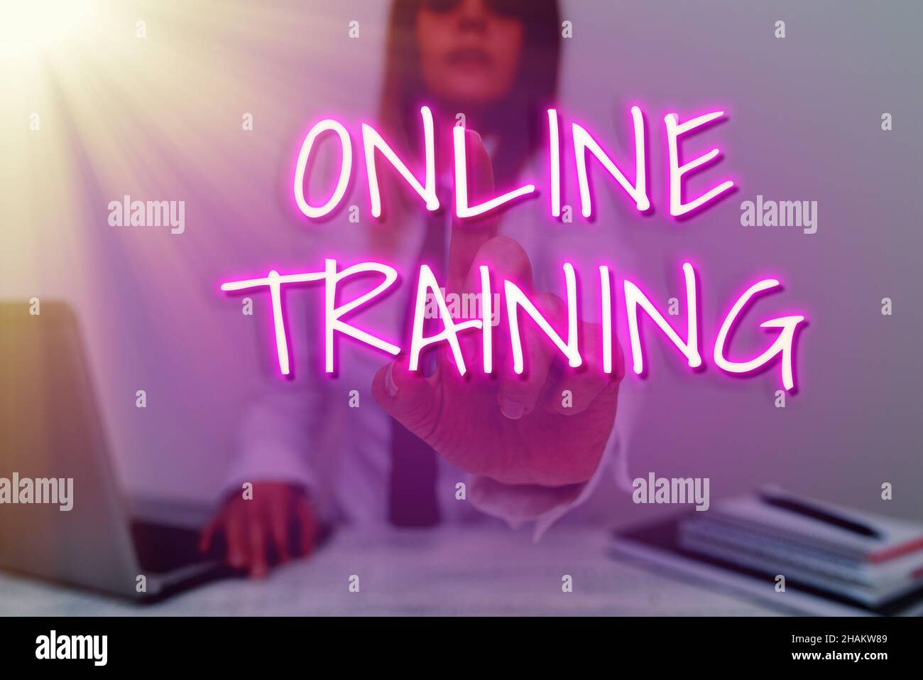 Conceptual caption Online Training. Internet Concept Take the education ...