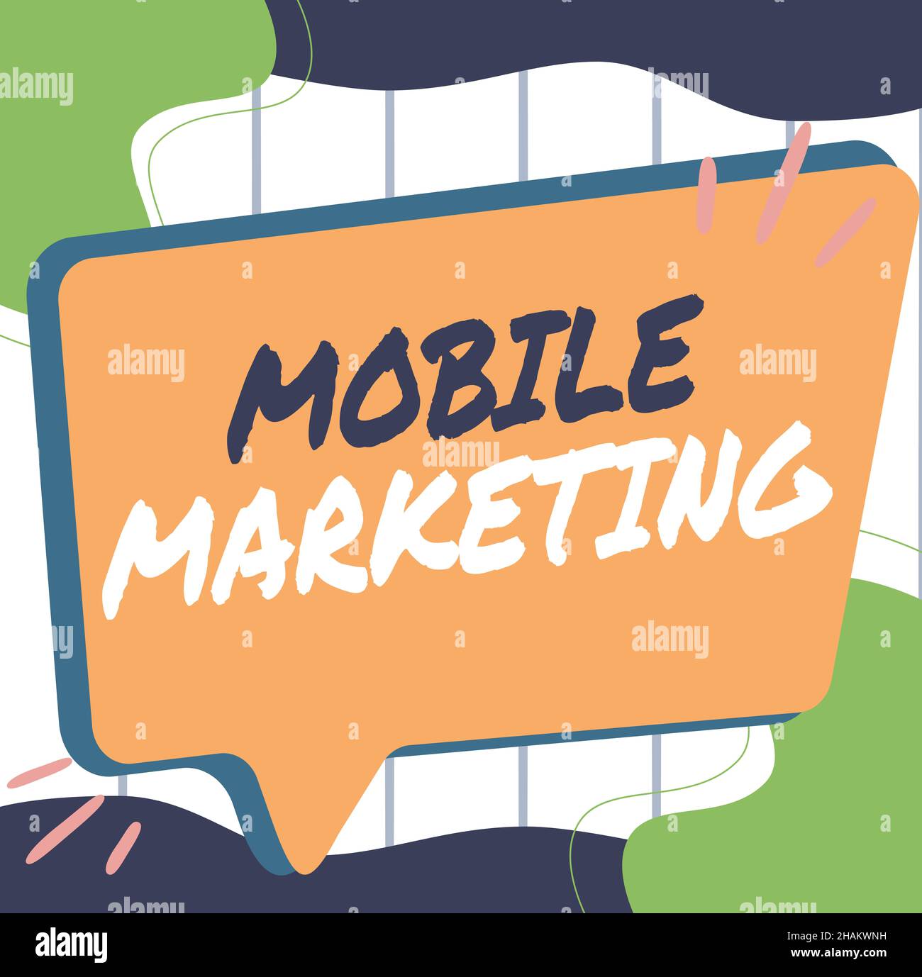 Handwriting text Mobile Marketing. Word Written on technique focused ...