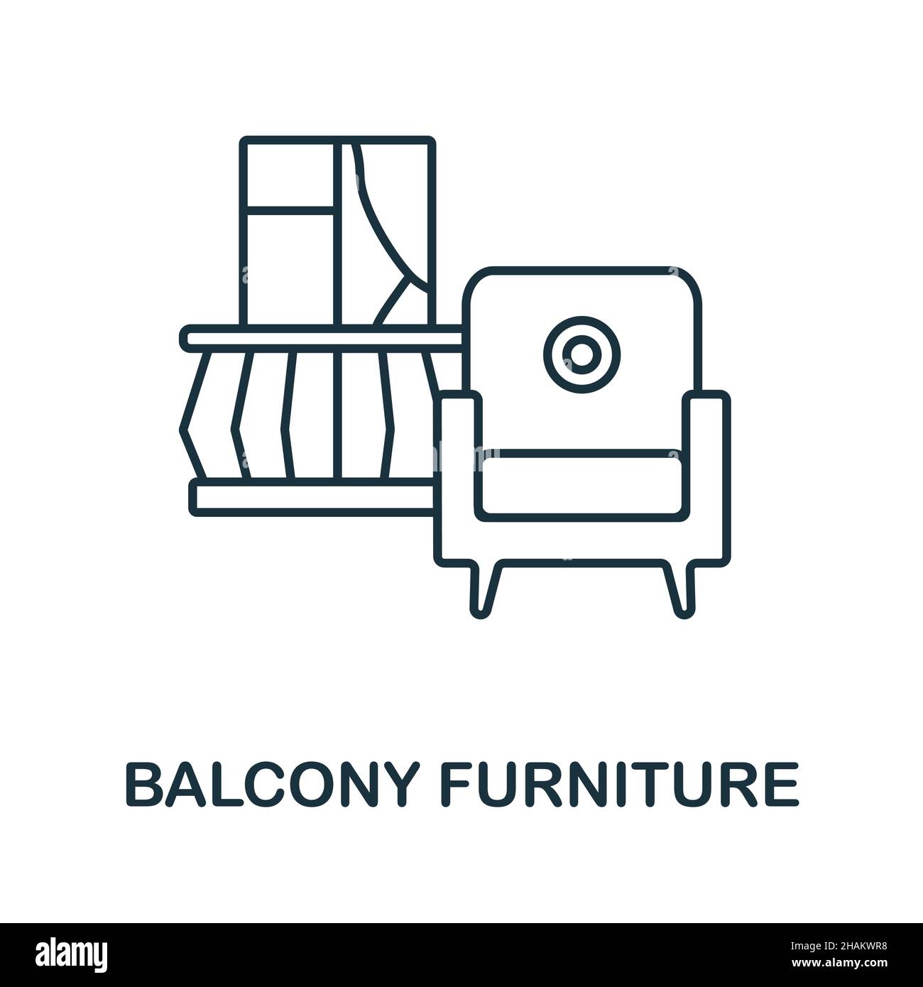 Balcony Furniture icon. Line element from balcony collection. Linear ...