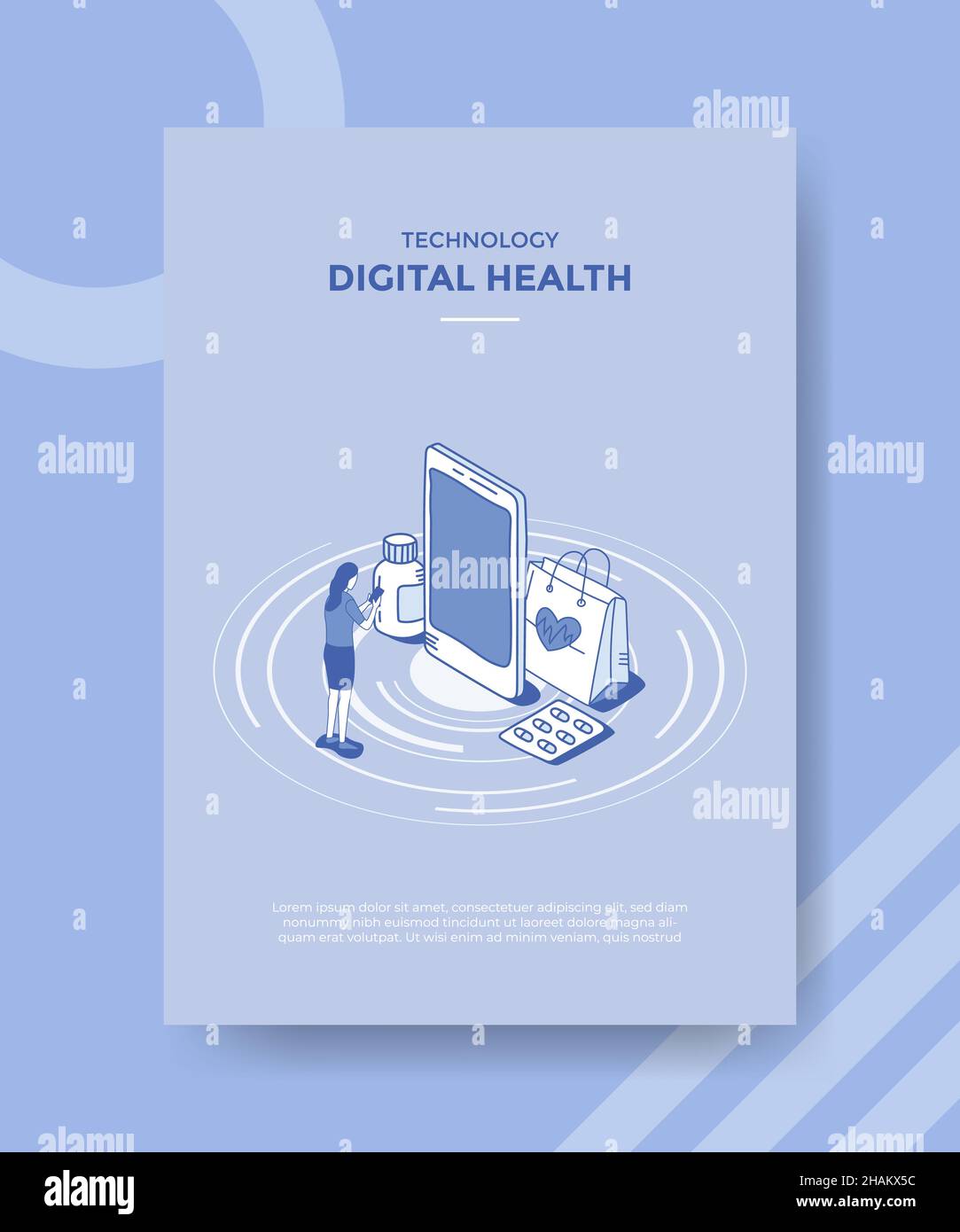 online digital health concept for template banner and flyer with ...