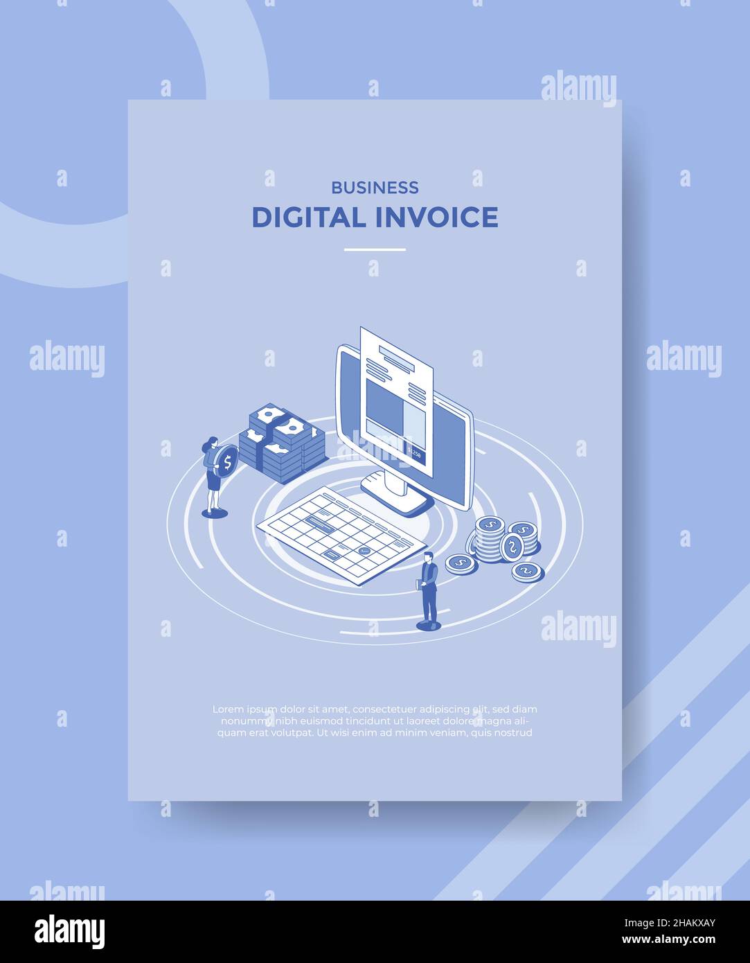 online digital invoice concept for template banner and flyer with ...