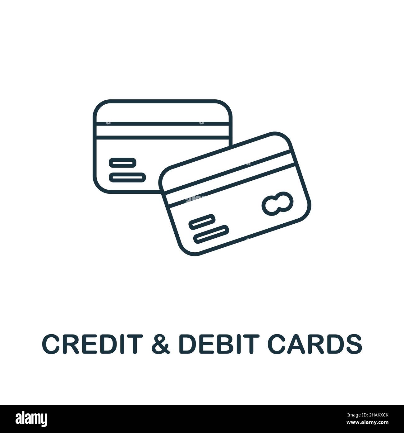 Credit Debit Cards icon. Line element from banking operations ...