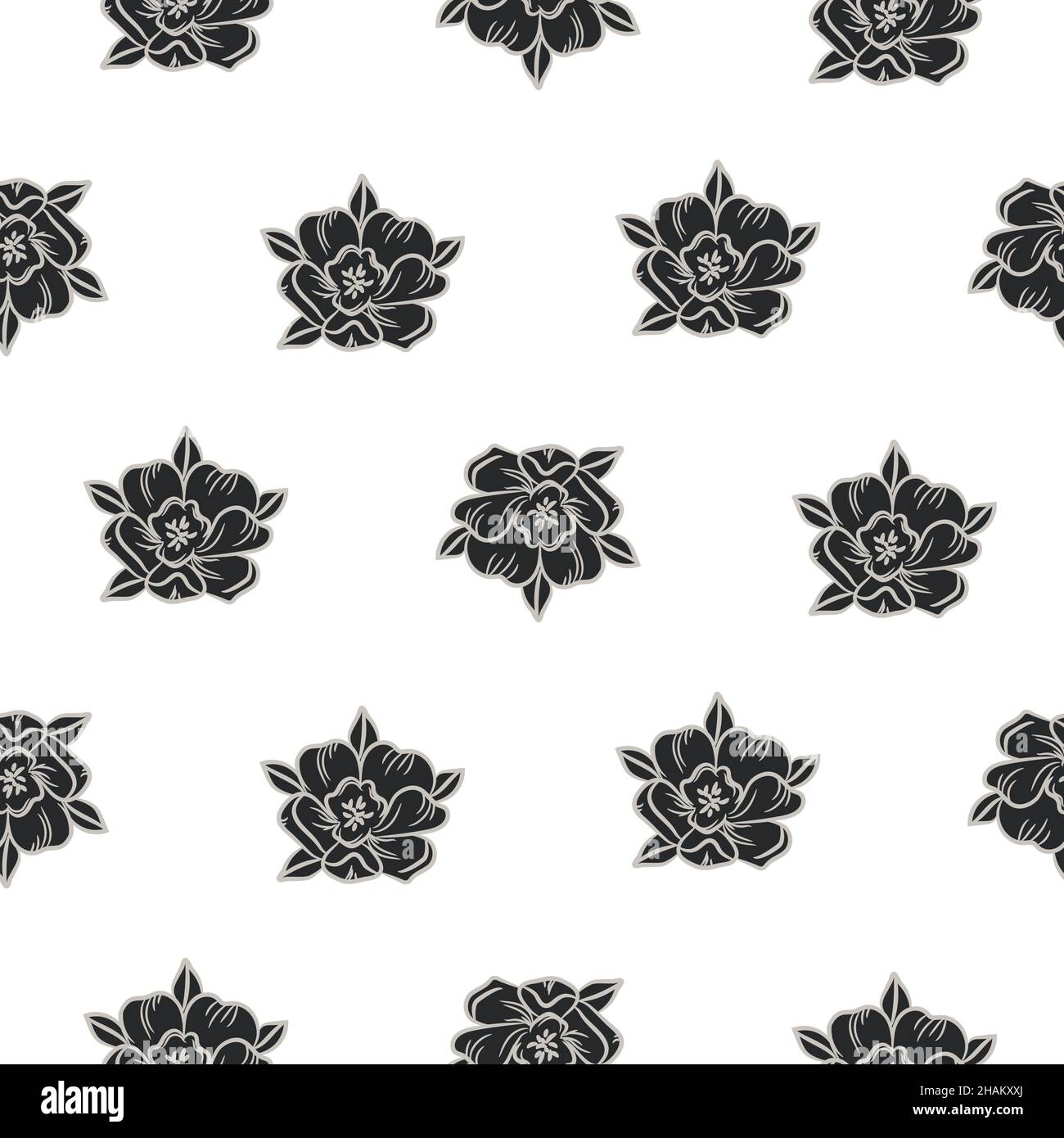 Flower silhouettes for simple wallpaper design print or wrap paper ...