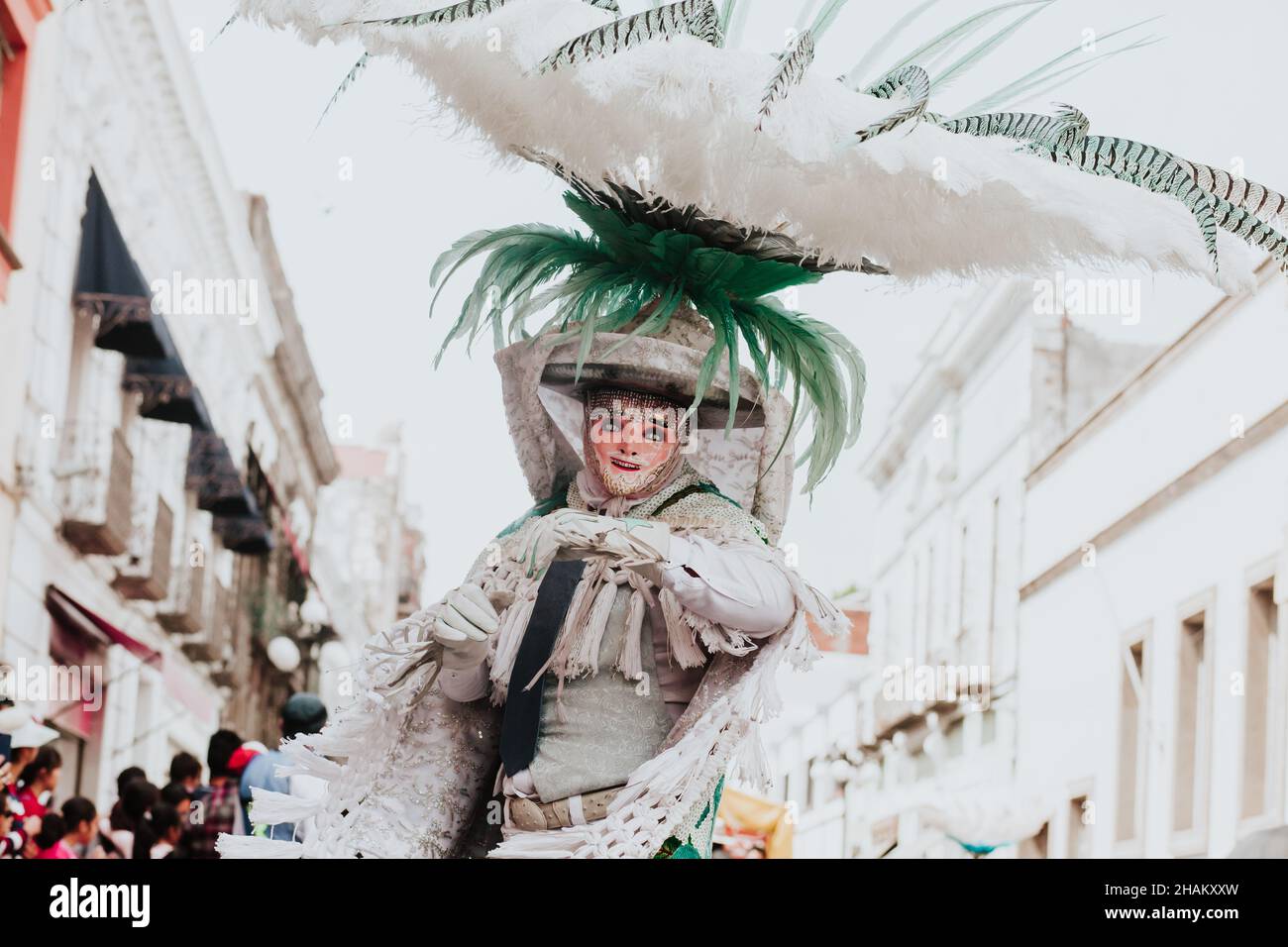 Huehues Mexico, mexican Carnival scene, dancer wearing a traditional ...