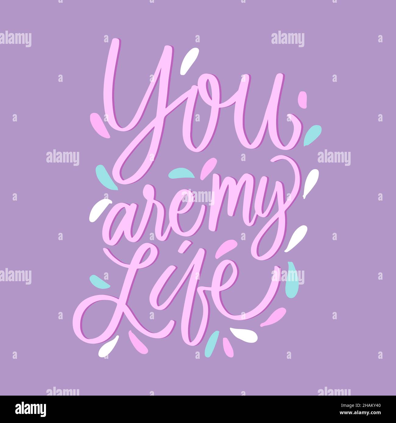 valentines day romantic hand lettering. romantic typography. vector ...