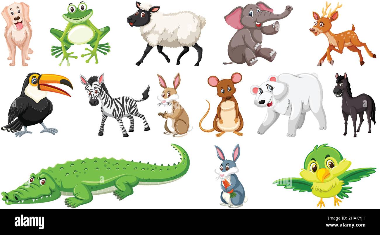 Set of isolated different animals illustration Stock Vector Image & Art ...