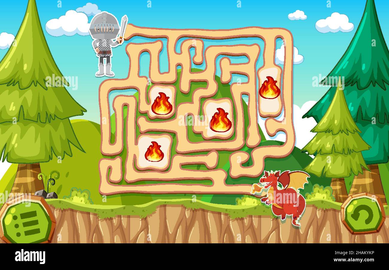 Maze game template for kid illustration Stock Vector Image & Art - Alamy