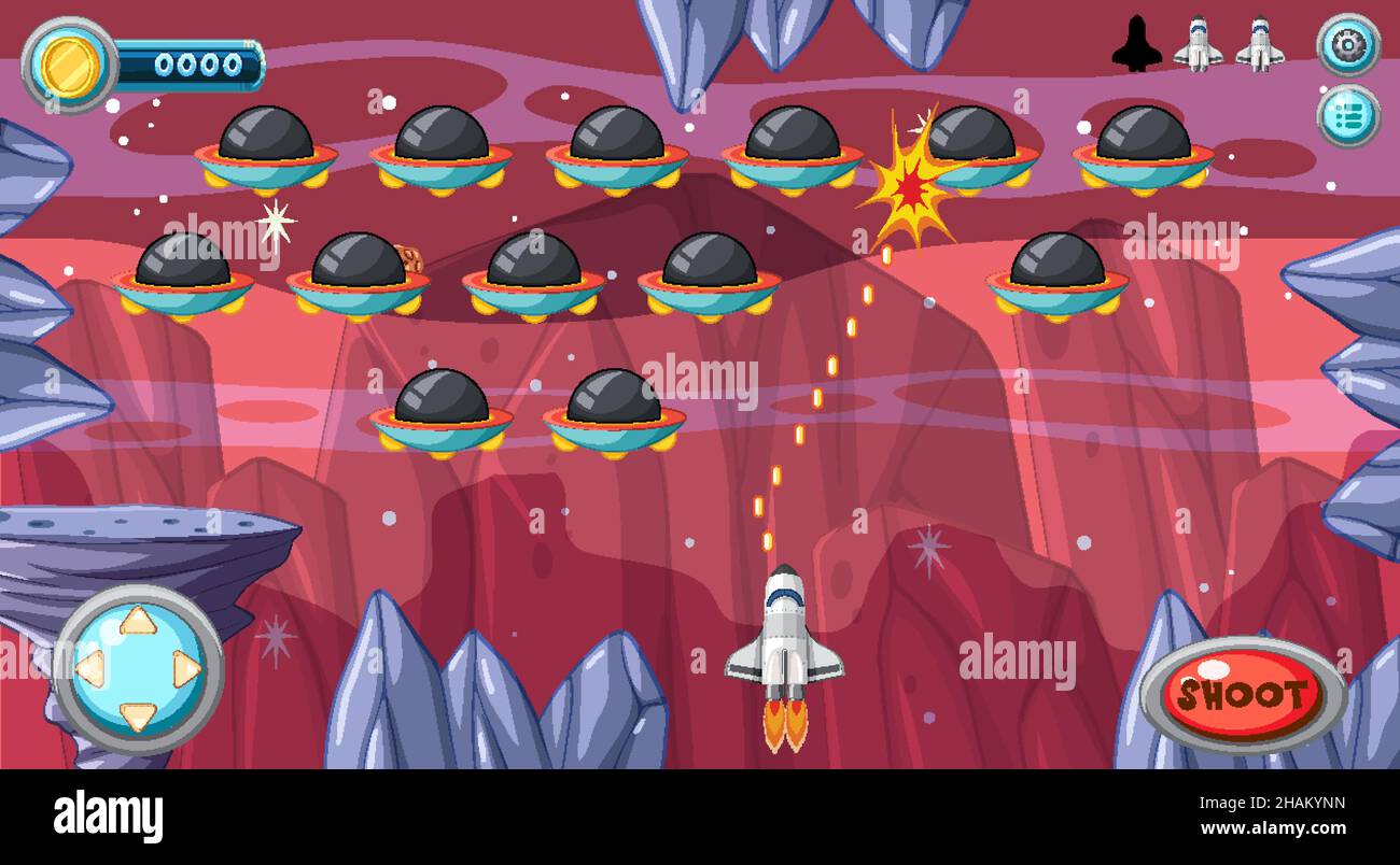 A Game Template Galaxy Space Scene illustration Stock Vector Image ...