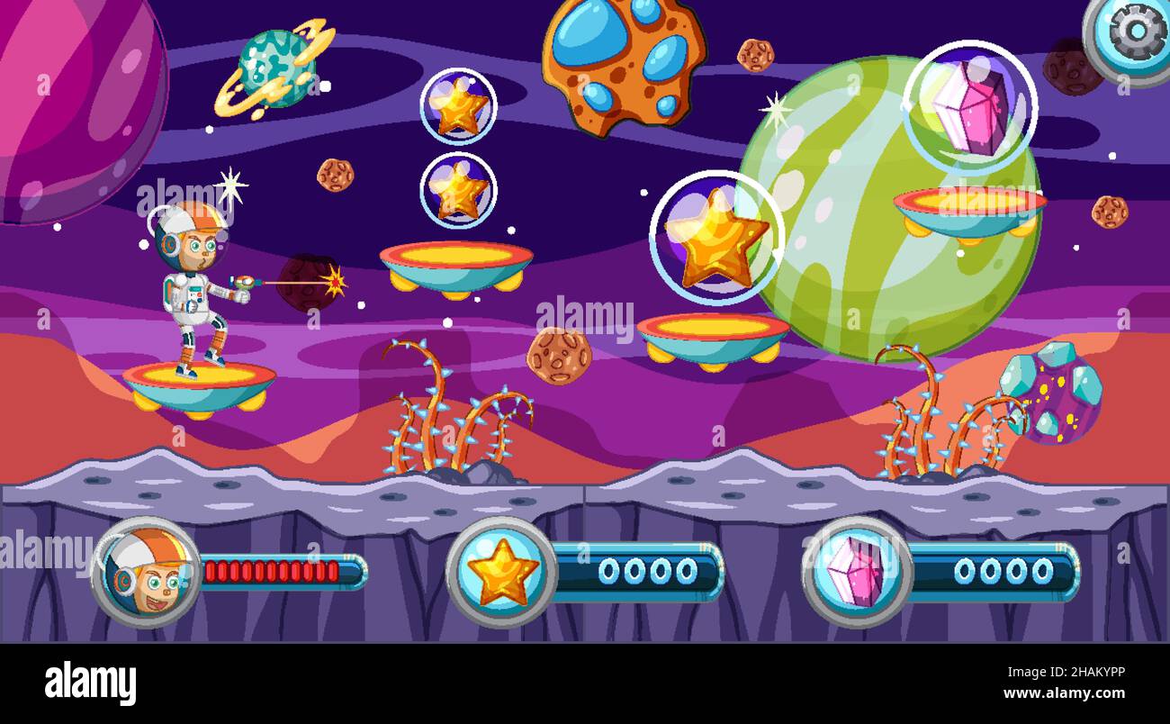 A Game Template Galaxy Space Scene illustration Stock Vector Image ...