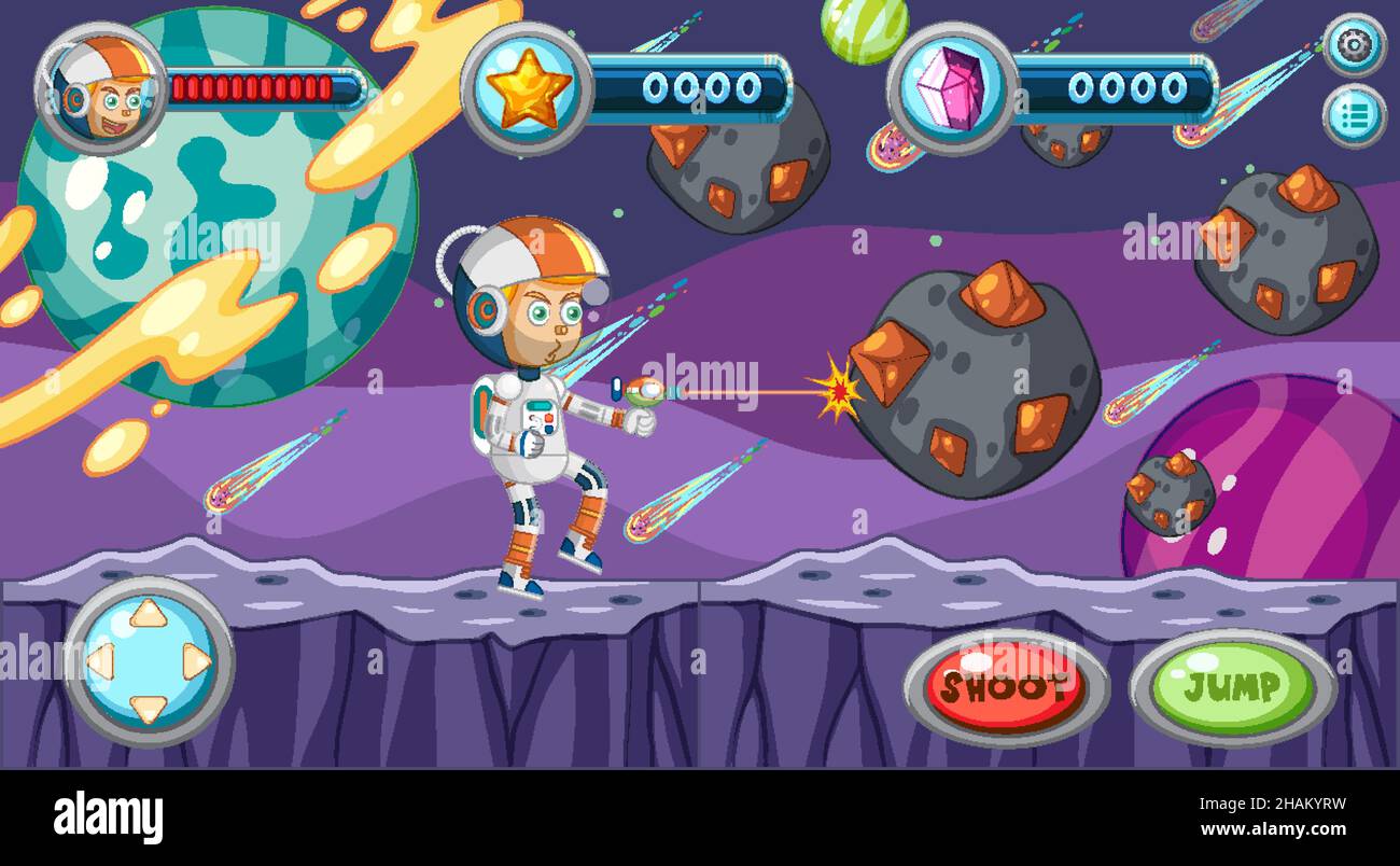 A Game Template Galaxy Space Scene illustration Stock Vector Image ...