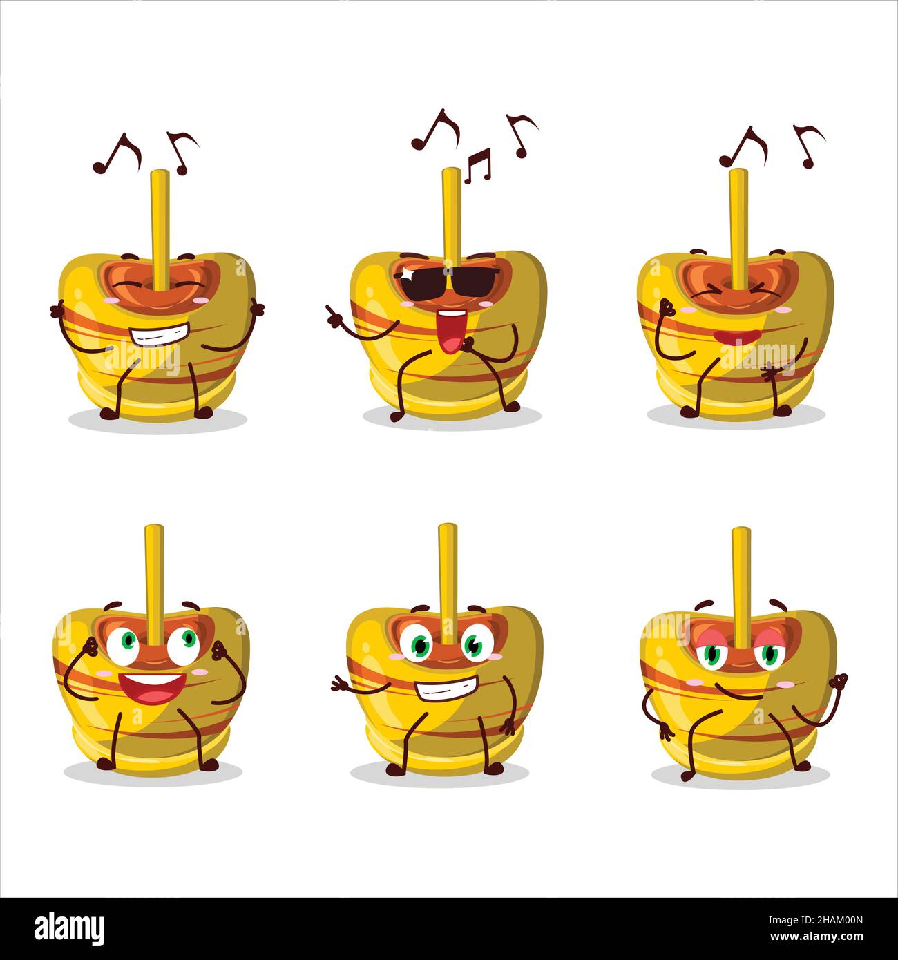 An image of yellow sugar candy dancer cartoon character enjoying the ...