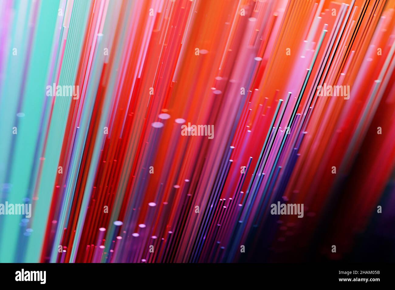 Abstract background with vertical disruptions of colorful stripes, flow ...