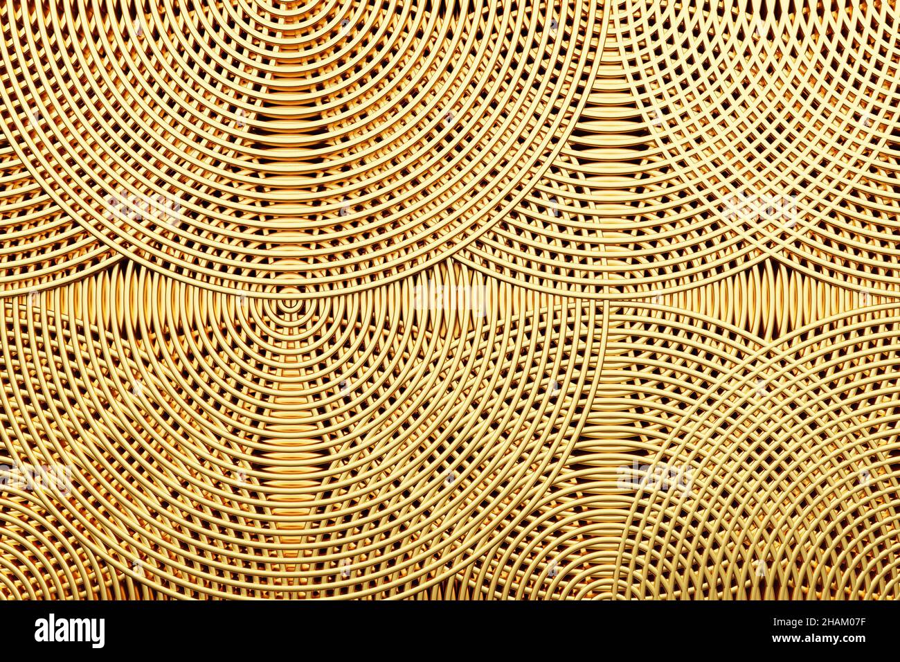 3d illustration of yellow circles .Set of shapes on monocrome ...