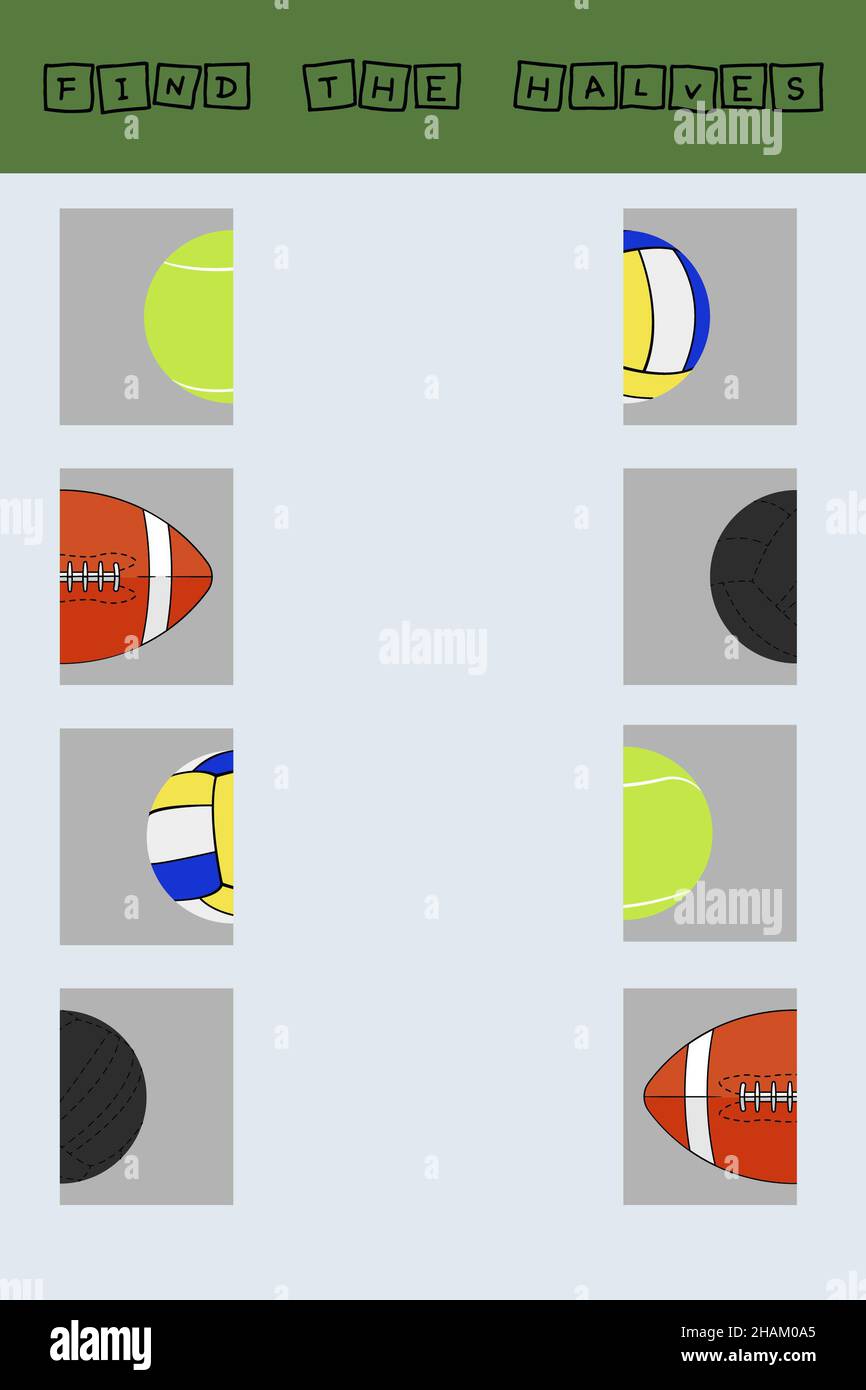 Match the halves of tennis, rugby, medical, volleyballs. Educational ...