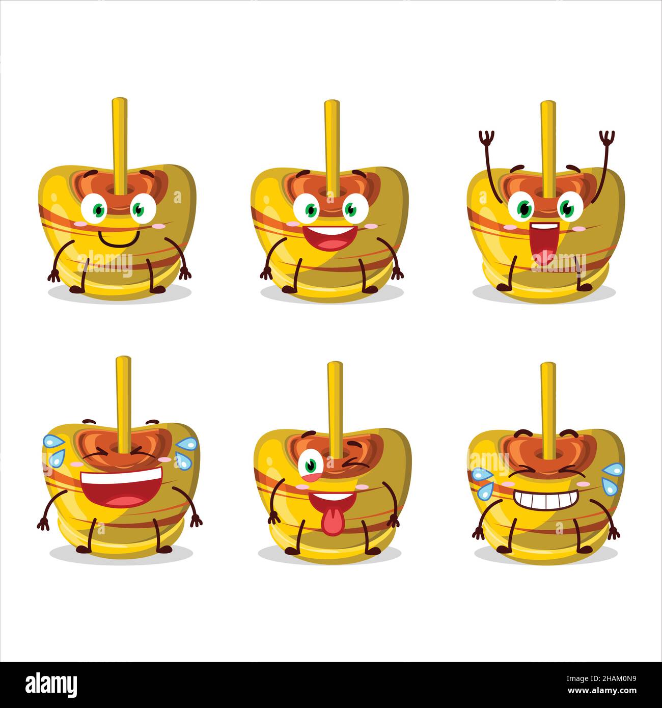 Cartoon character of yellow sugar candy with smile expression. Vector ...