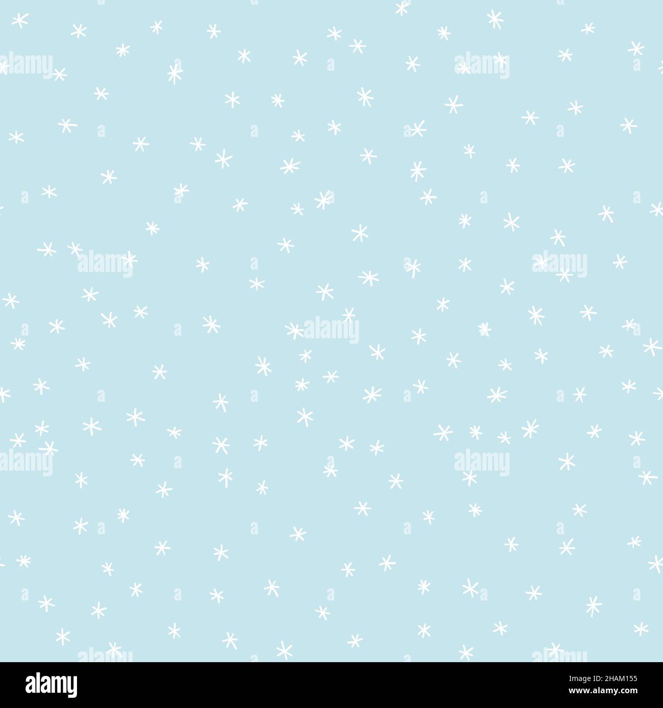 Winter seamless pattern with white snowflakes on blue background ...