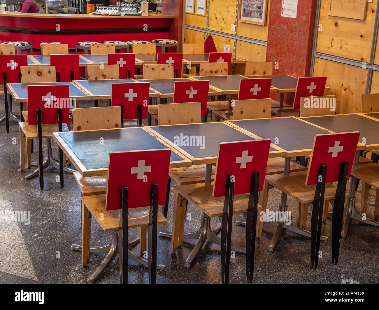 Gruyeres, Switzerland - November 23, 2021: Interior of a typical swiss ...