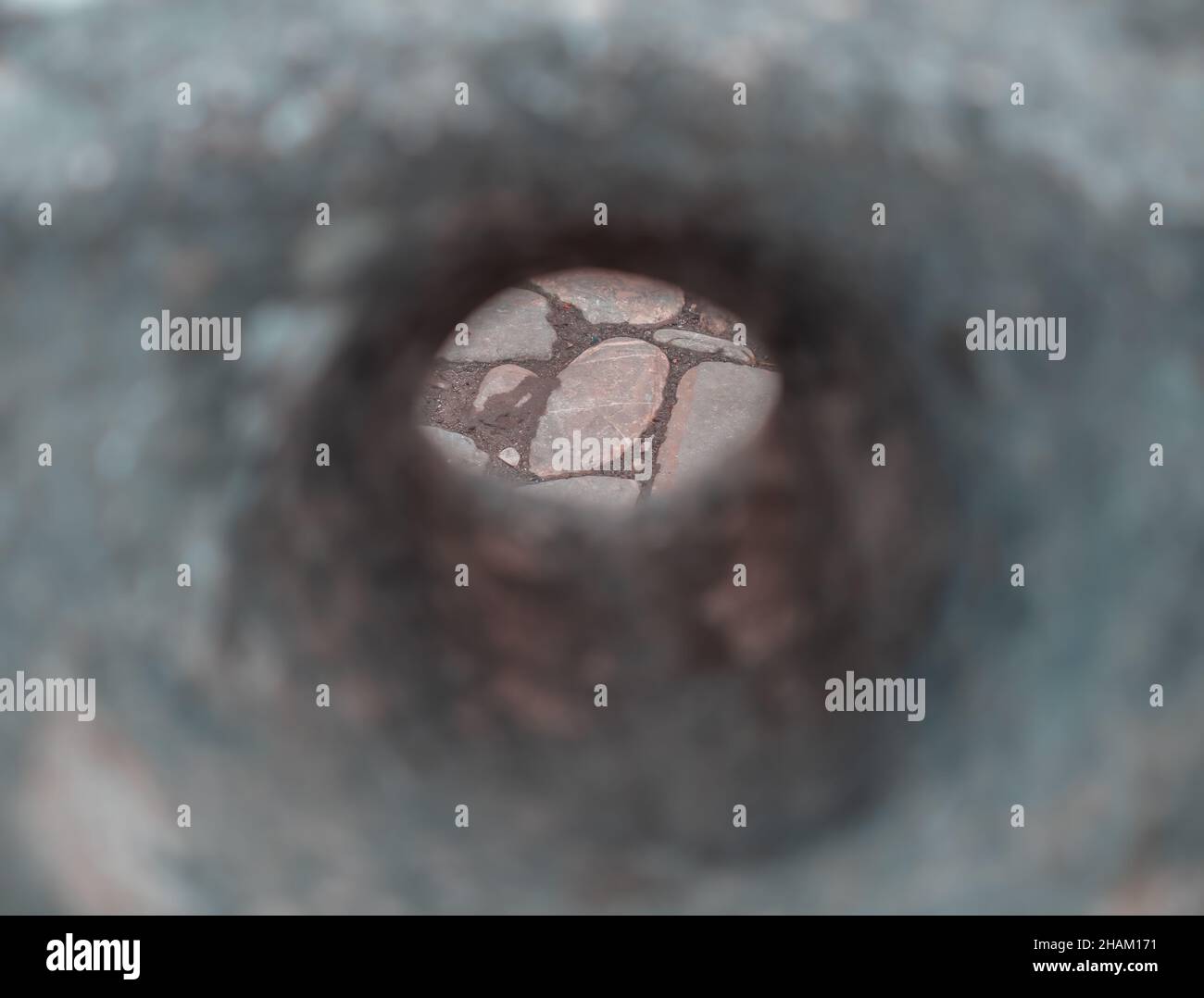 Abstract photo of the paved floor at the bottom of the hole Stock Photo ...