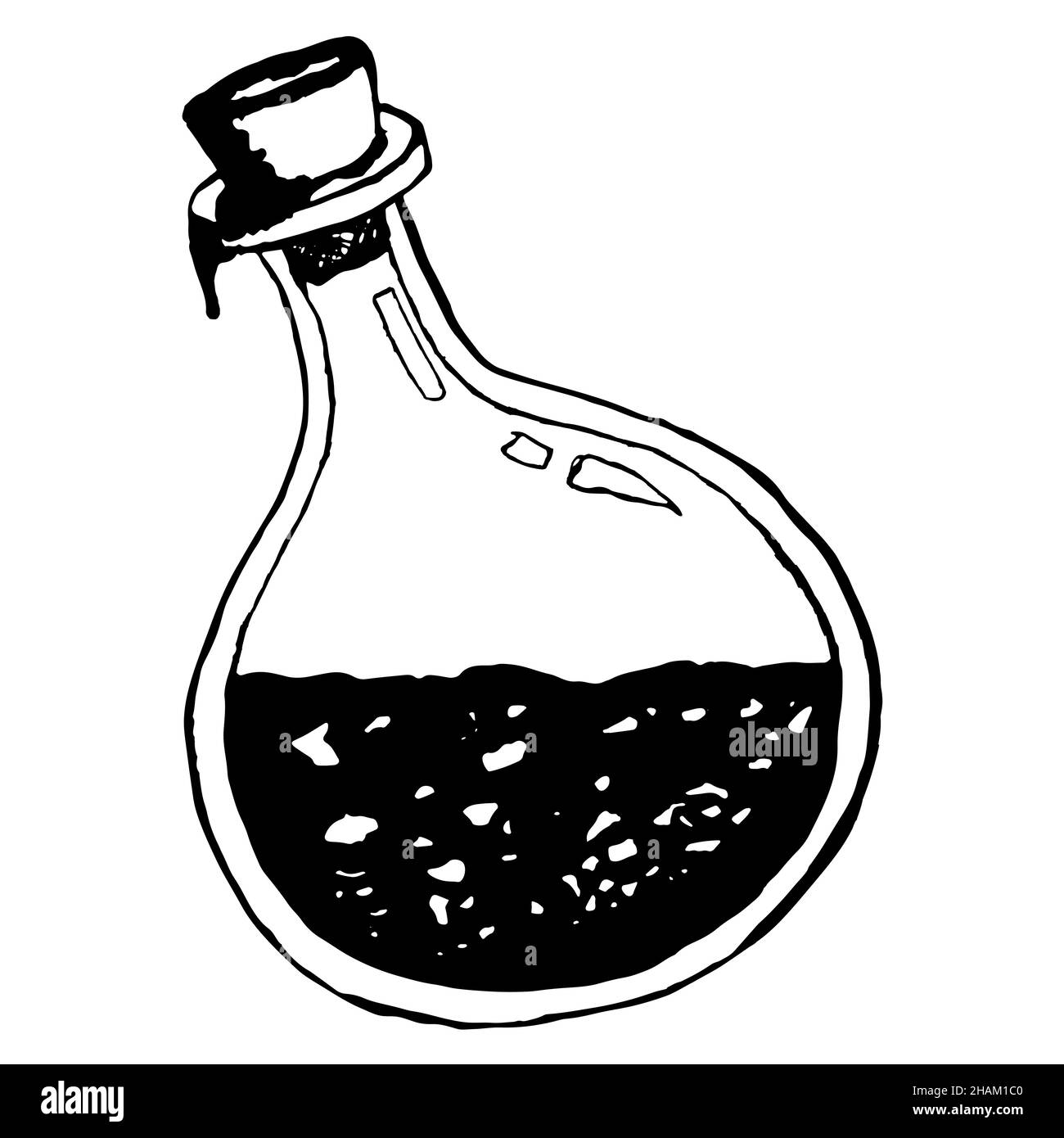 Chemical test tube witch poison vector icon minimalist flat ...