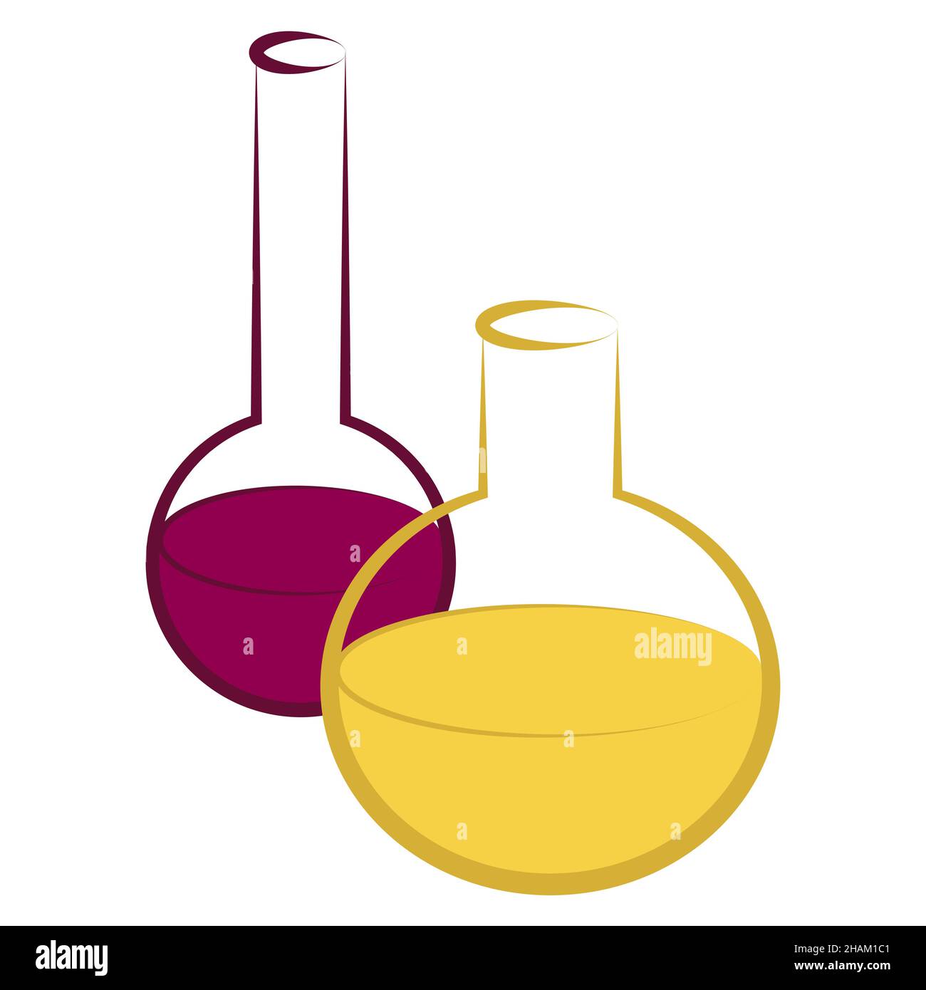 Chemical test tubes vector icons set minimalist illustrations ...