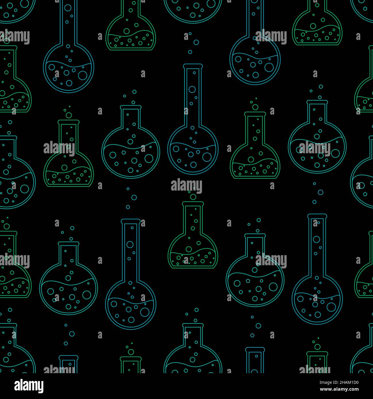 Seamless pattern chemical test tubes vector minimalist flat ...