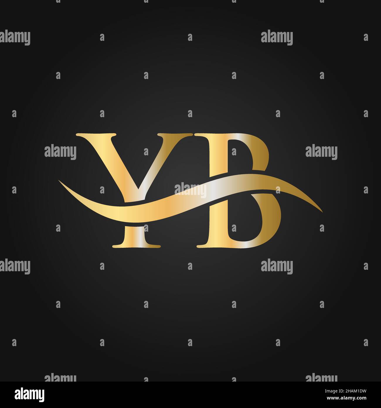 Letter YB Logo Design Template. YB, Y B Letter Logo Modern, Flat ...