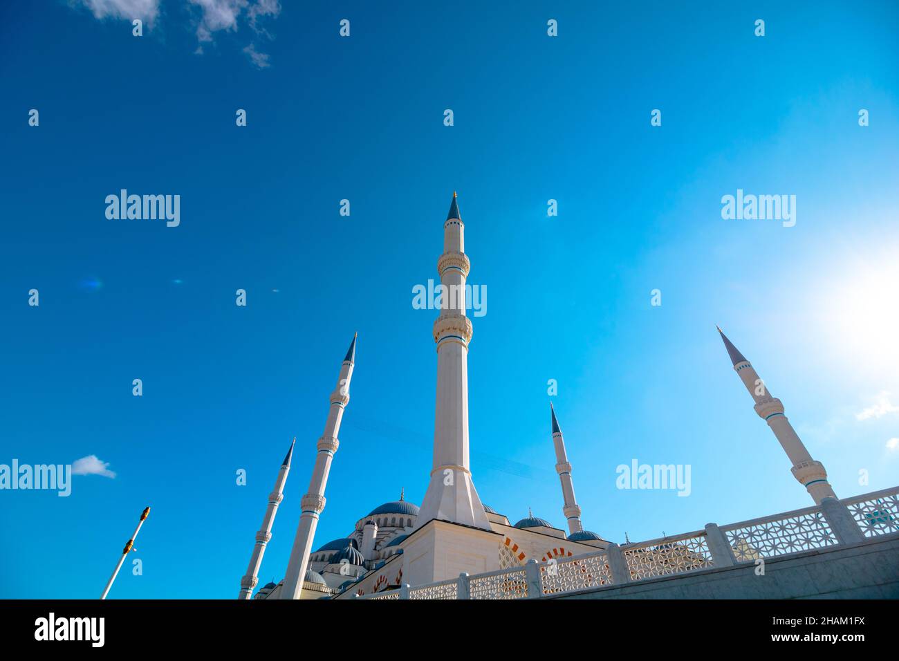 Camlica Mosque. Camlica mosque in wide angle view in Istanbul at ...