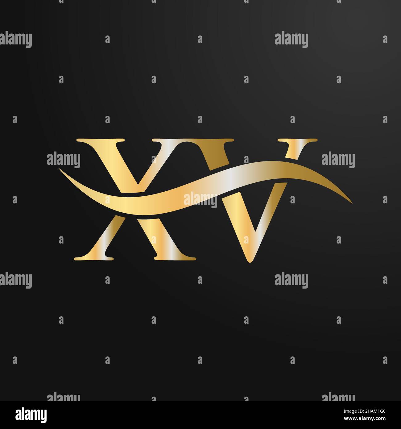 Letter XV Logo Design Template. XV, X V Letter Logo Modern, Flat ...