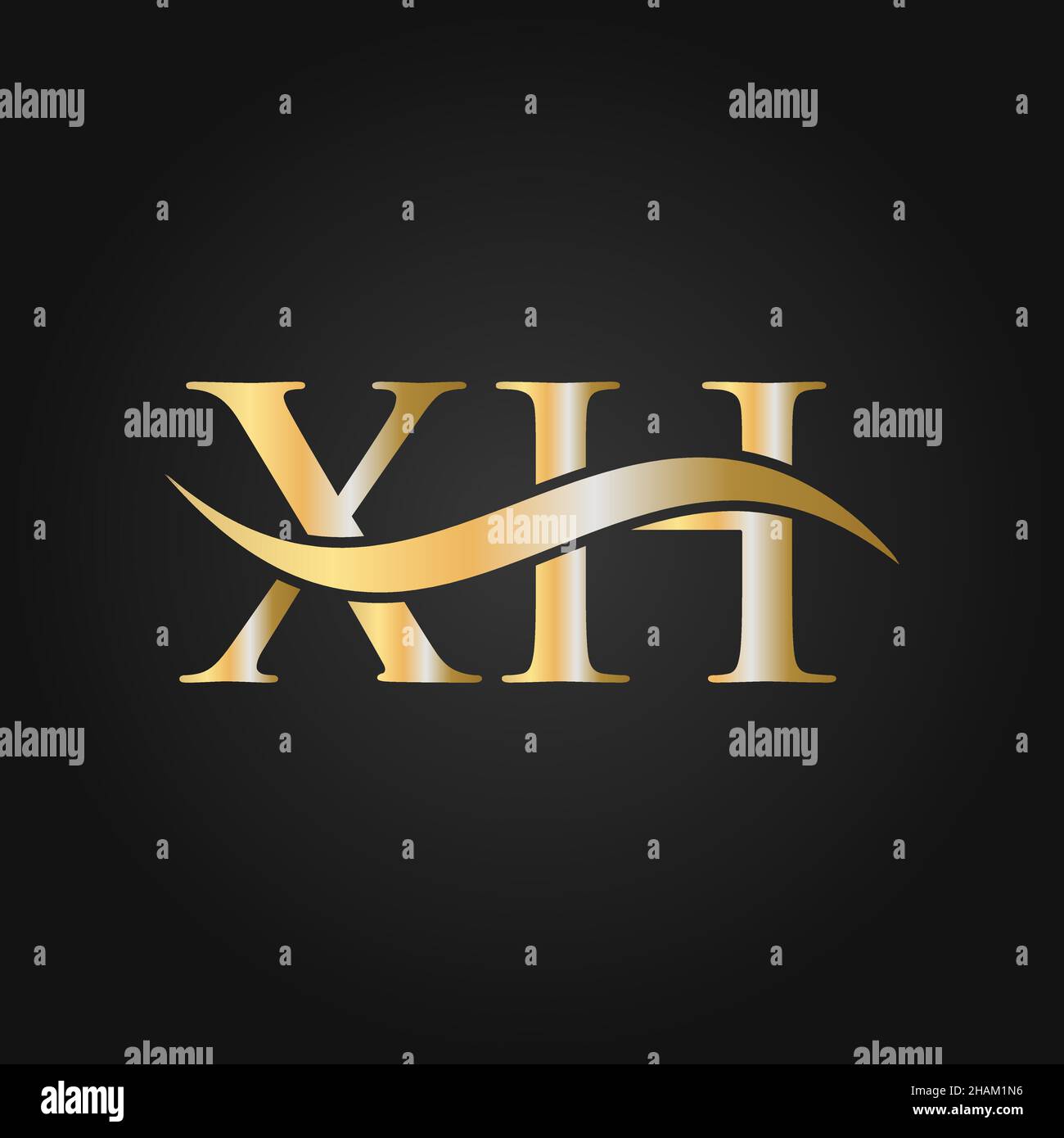 Letter XH Logo Design Template. XH, X H Letter Logo Modern, Flat ...