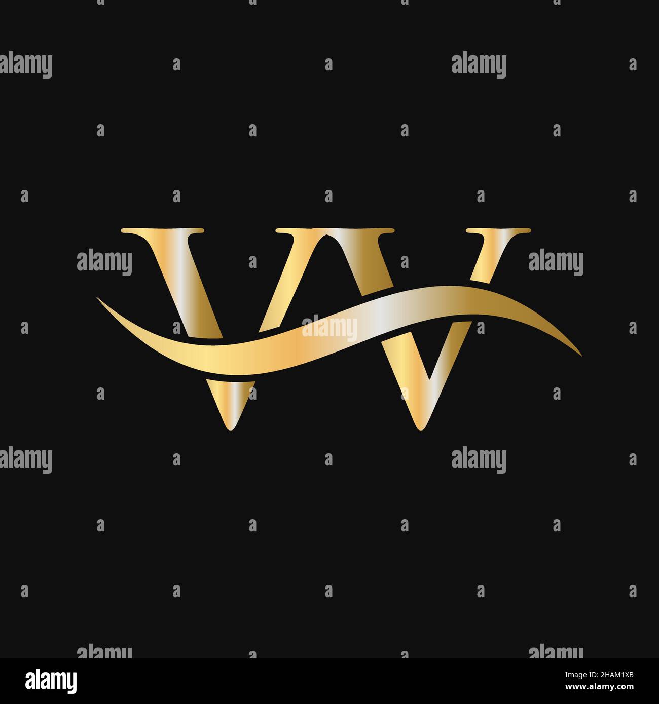 Letter VV Logo Design Template. VV, V V Letter Logo Modern, Flat ...