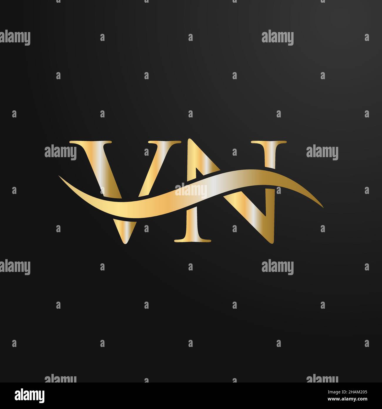 Letter VN Logo Design Template. VN, V N Letter Logo Modern, Flat ...