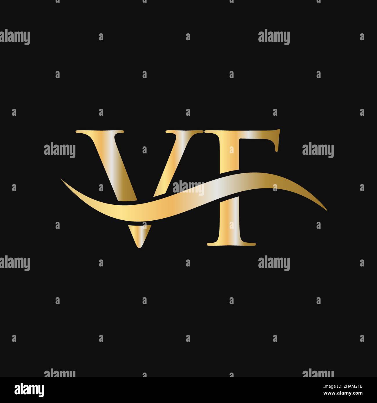 Letter VF Logo Design Template. VF, V F Letter Logo Modern, Flat ...