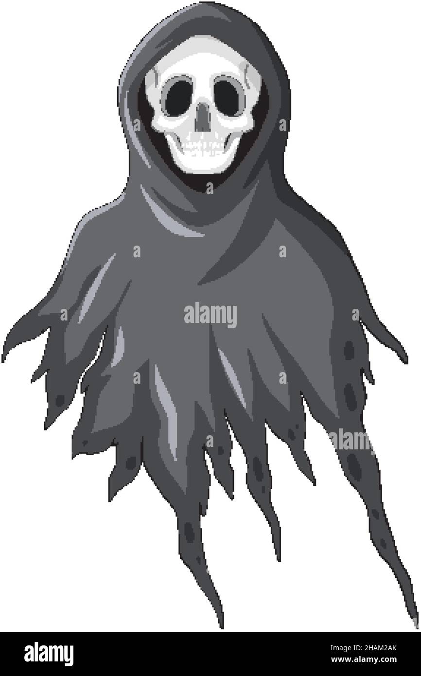 Black scary ghost isolated illustration Stock Vector Image & Art - Alamy